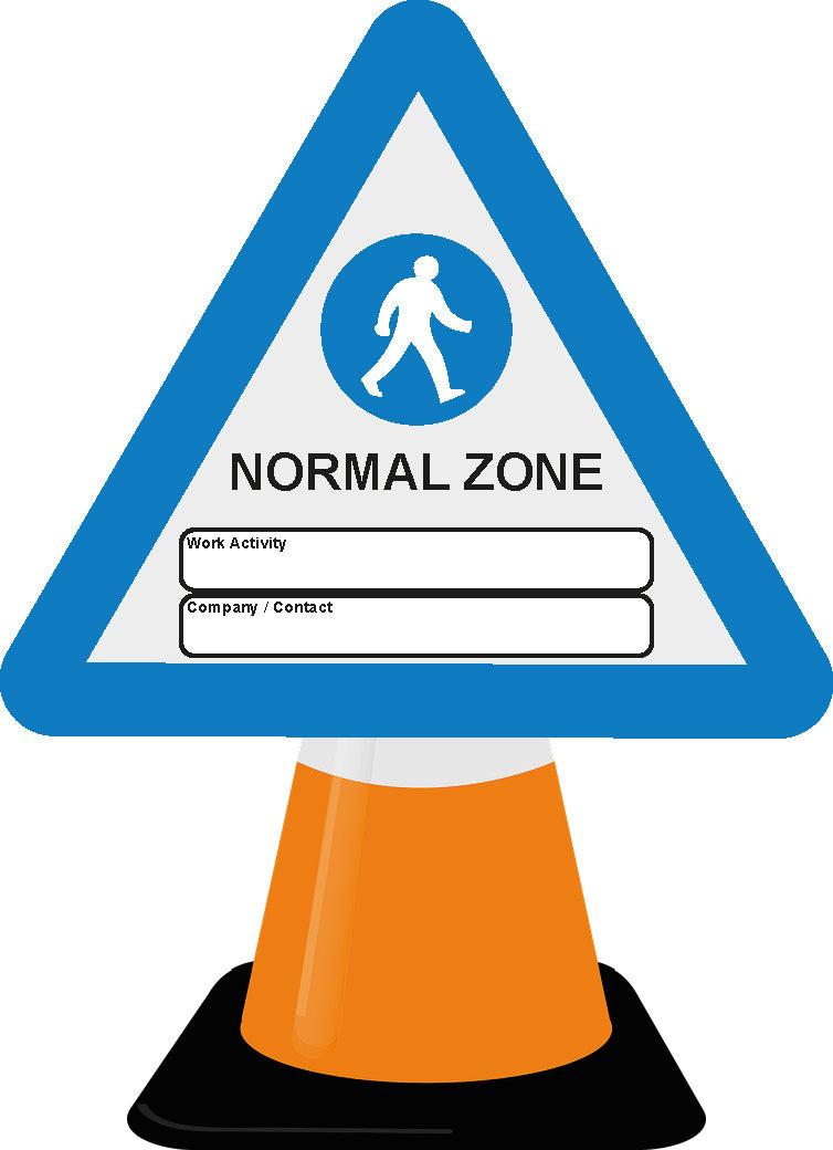 Cone Topper-Zone Sign-Normal Zone – BAM Site Direct