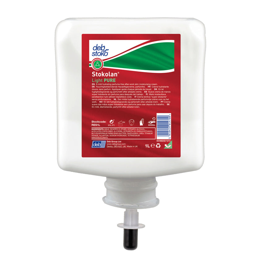 Deb RES1L 1000 Stokolan Light PURE Skin Cream Cartridges 1 Ltr – BAM ...