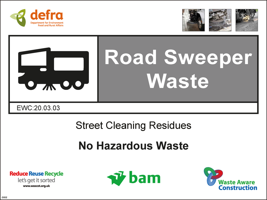 Waste Sign - Road Sweeper Waste – BAM Site Direct