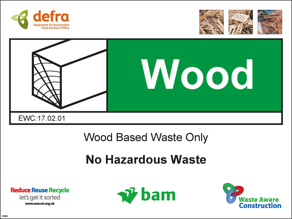 Waste Sign - Wood – BAM Site Direct