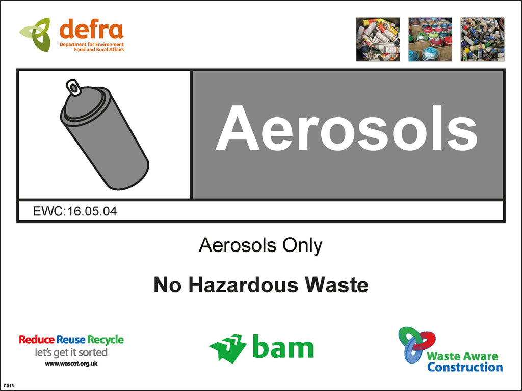 Waste Sign - Aerosols – BAM Site Direct