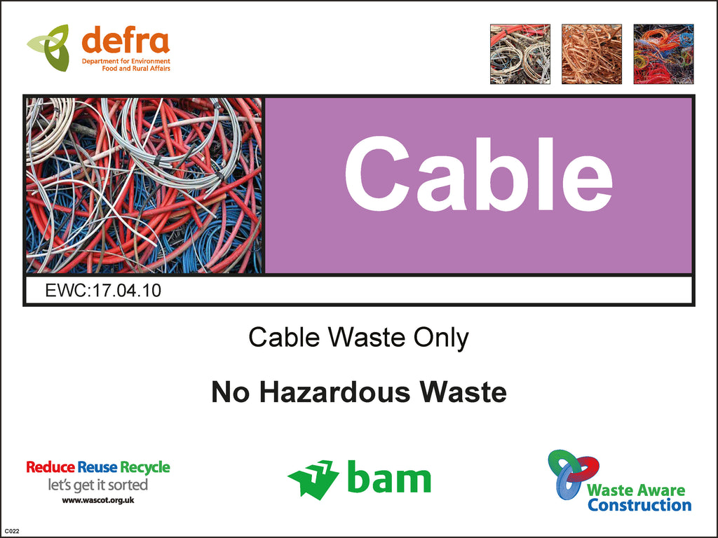 Waste Sign - Cable – BAM Site Direct