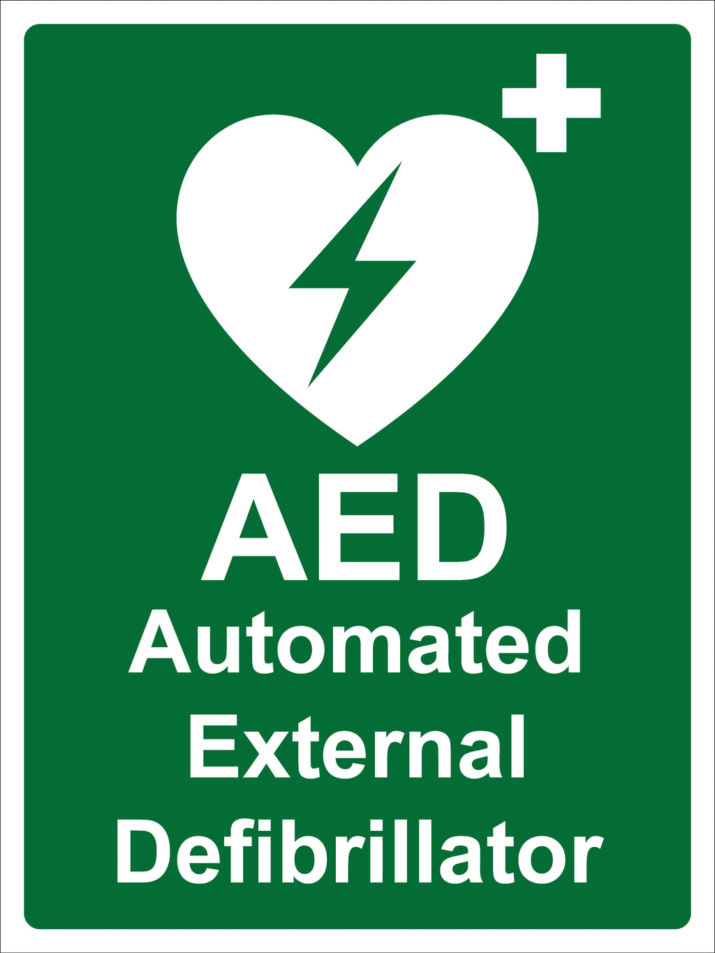 First Aid Sign - AED Automated External Defibrillator – BAM Site Direct